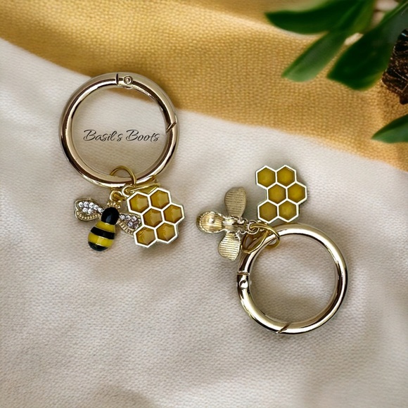 Hand Crafted | Accessories | Boot Charms With Tiny Bee And Honeycomb ...